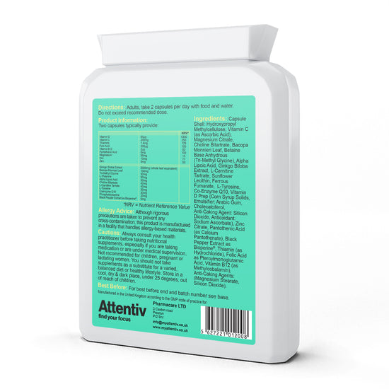 Attentiv FOCUS+ Formula (60 Capsules)